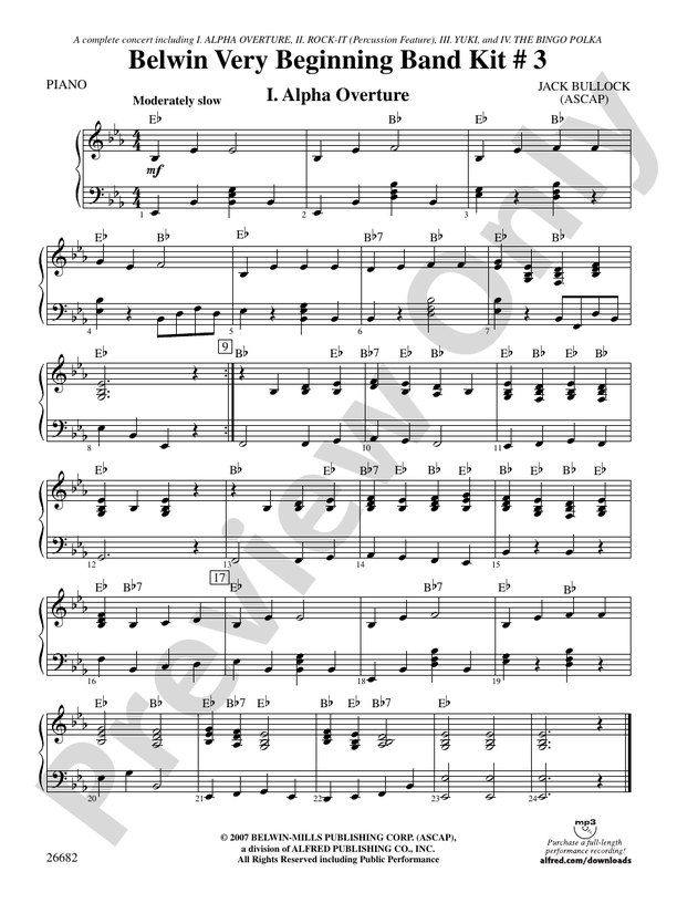 Belwin Very Beginning Band Kit #3: Piano Accompaniment: Piano ...