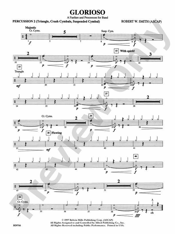 Glorioso (A Fanfare and Procession for Band): 2nd Percussion: 2nd ...