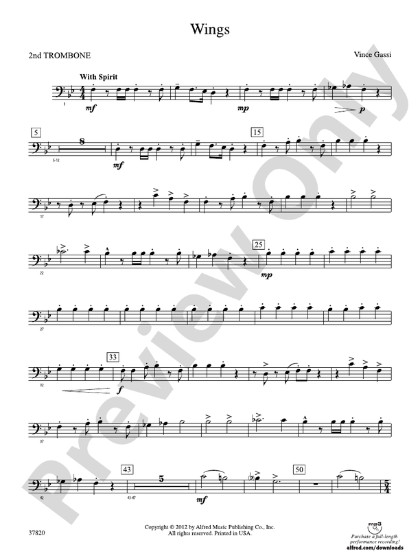Wings: 2nd Trombone: 2nd Trombone Part - Digital Sheet Music Download