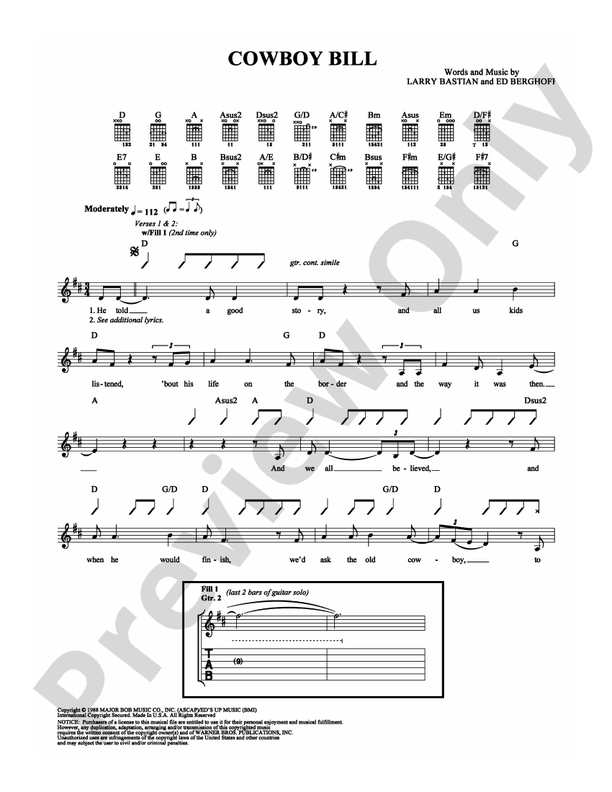 Cowboy Bill: Guitar TAB: Garth Brooks - Digital Sheet Music Download