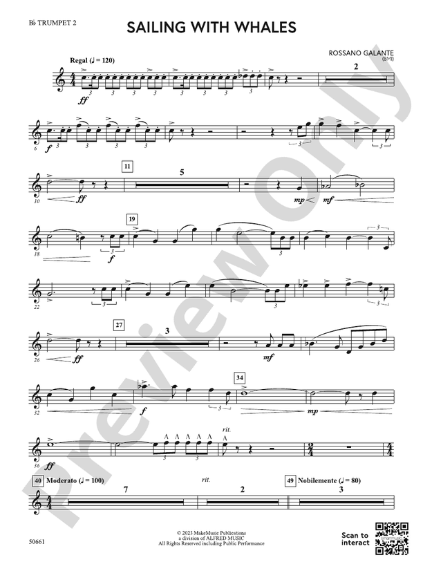 Sailing with Whales: 2nd B-flat Trumpet: 2nd B-flat Trumpet Part ...