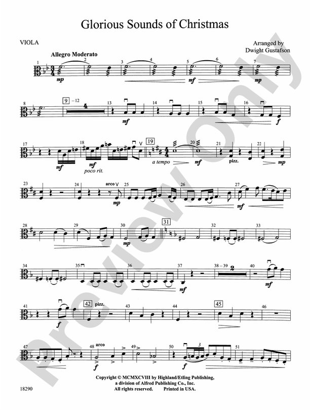 Glorious Sounds of Christmas: Viola: Viola Part - Digital Sheet Music ...