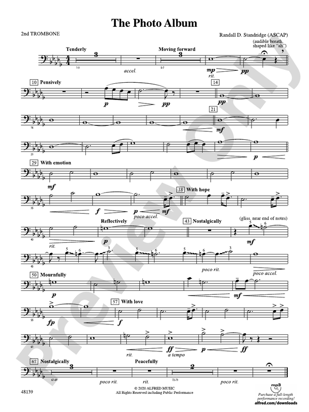 The Photo Album: 2nd Trombone: 2nd Trombone Part - Digital Sheet Music Download