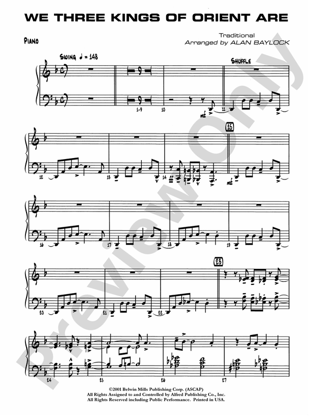 We Three Kings of Orient Are: Piano Accompaniment: Piano Accompaniment ...