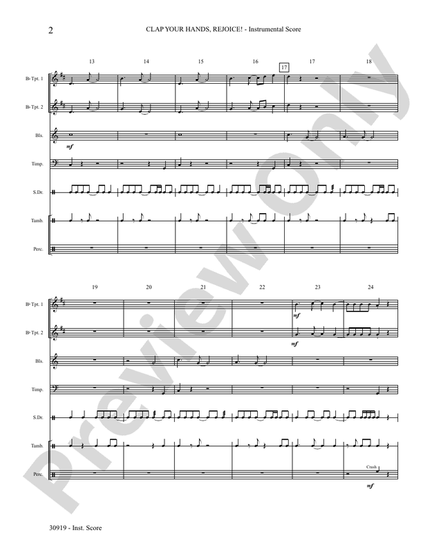Clap Your Hands, Rejoice!: Score: Choir Score - Digital Sheet Music ...