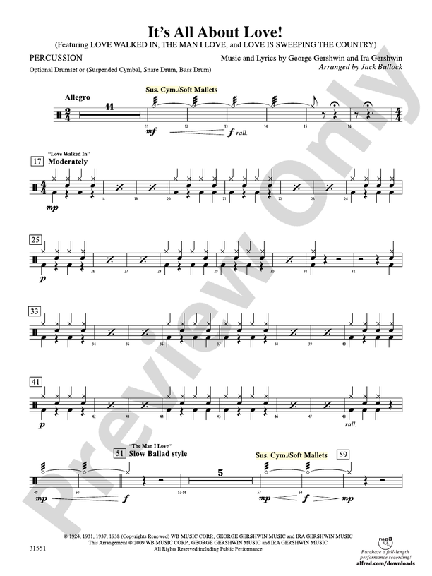 It's All About Love!: 1st Percussion: 1st Percussion Part - Digital ...