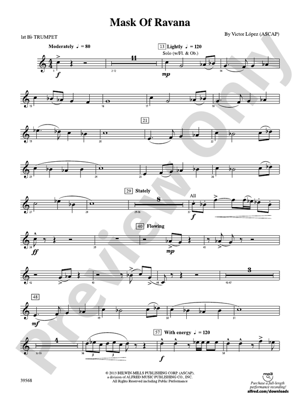 Mask of Ravana: 1st B-flat Trumpet: 1st B-flat Trumpet Part - Digital ...