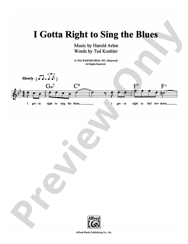 I Gotta Right to Sing the Blues: Lead Sheet: Louis Armstrong - Digital ...