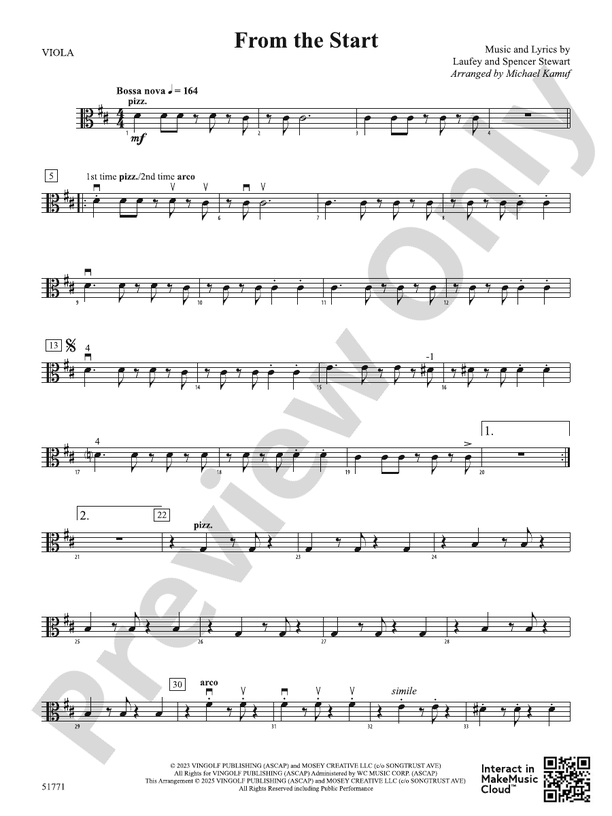 From the Start: Viola: Viola Part - Digital Sheet Music Download