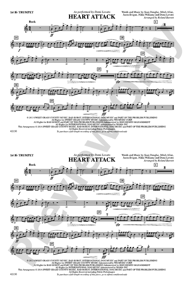 Heart Attack: 1st B-flat Trumpet: 1st B-flat Trumpet Part - Digital ...