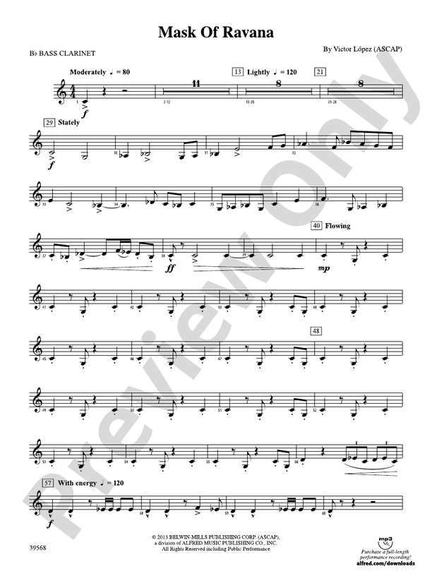 Mask of Ravana: B-flat Bass Clarinet: B-flat Bass Clarinet Part ...