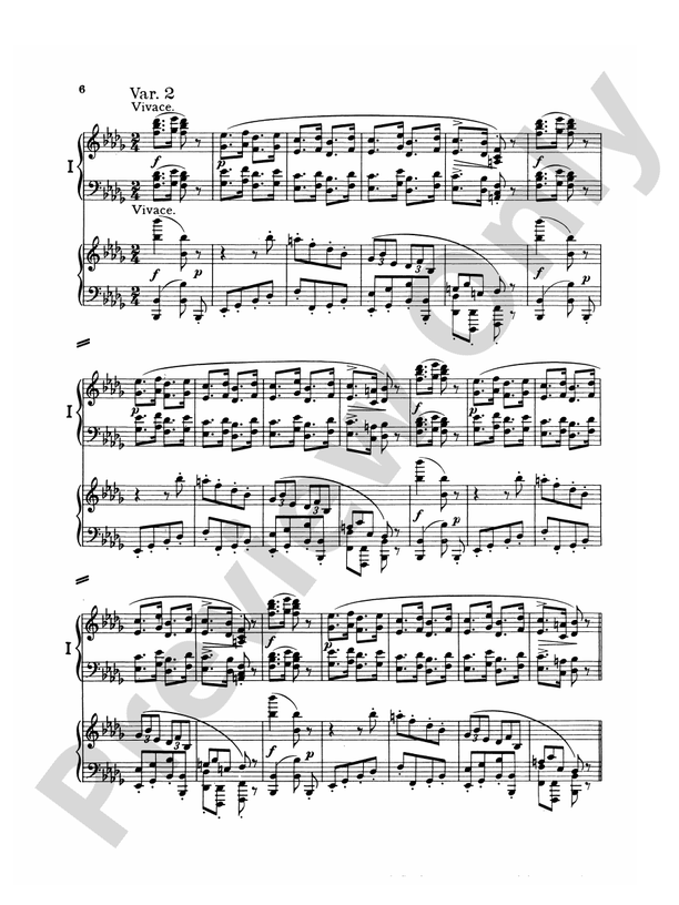 Brahms: Variations on a Theme of Haydn, Op. 56B (Original): Variation II Part - Digital Sheet ...