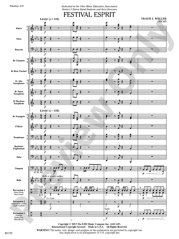 Festival Esprit: Score: : Travis J. Weller - Digital Sheet Music Download