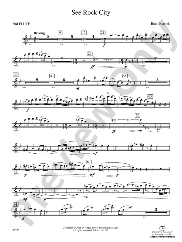 See Rock City: 2nd Flute: 2nd Flute Part - Digital Sheet Music Download