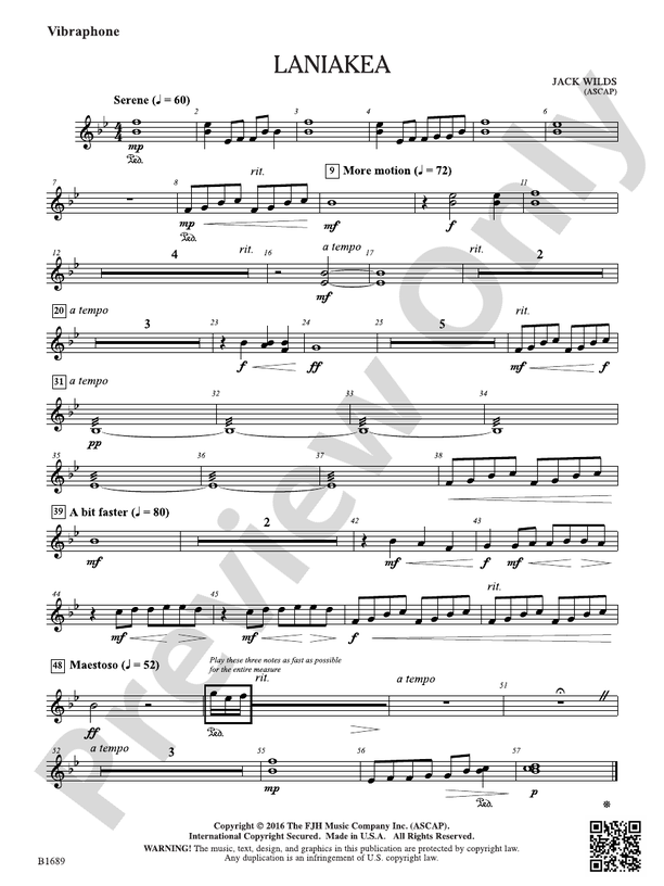 Laniakea: Vibraphone: Vibraphone Part: Jack Wilds - Digital Sheet Music Download