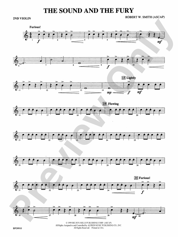 The Sound and the Fury: 2nd Violin: 2nd Violin Part - Digital Sheet ...