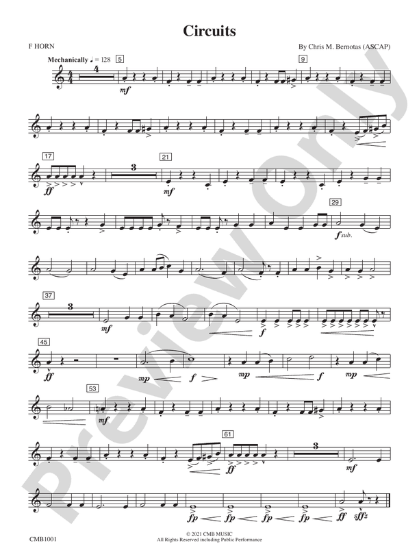 Circuits: 1st F Horn: 1st F Horn Part - Digital Sheet Music Download