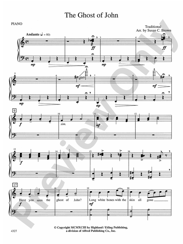 The Ghost of John: Piano Accompaniment: Piano Accompaniment Part ...