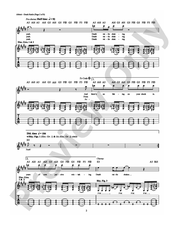 Death Rattle: Guitar TAB: Pantera - Digital Sheet Music Download