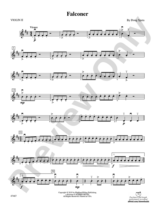 Falconer: 2nd Violin: 2nd Violin Part - Digital Sheet Music Download