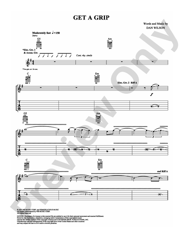 Get A Grip: Guitar TAB: Semisonic - Digital Sheet Music Download