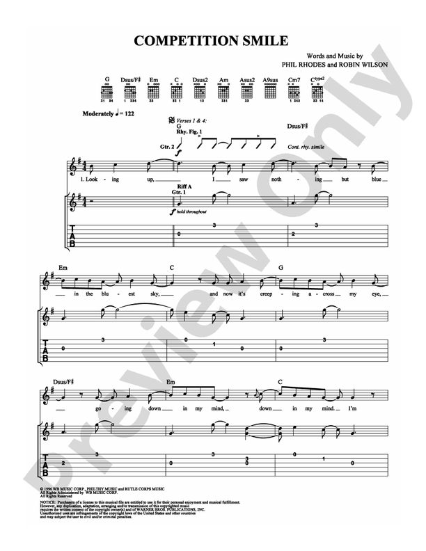 Competition Smile: Guitar TAB: Gin Blossoms - Digital Sheet Music Download