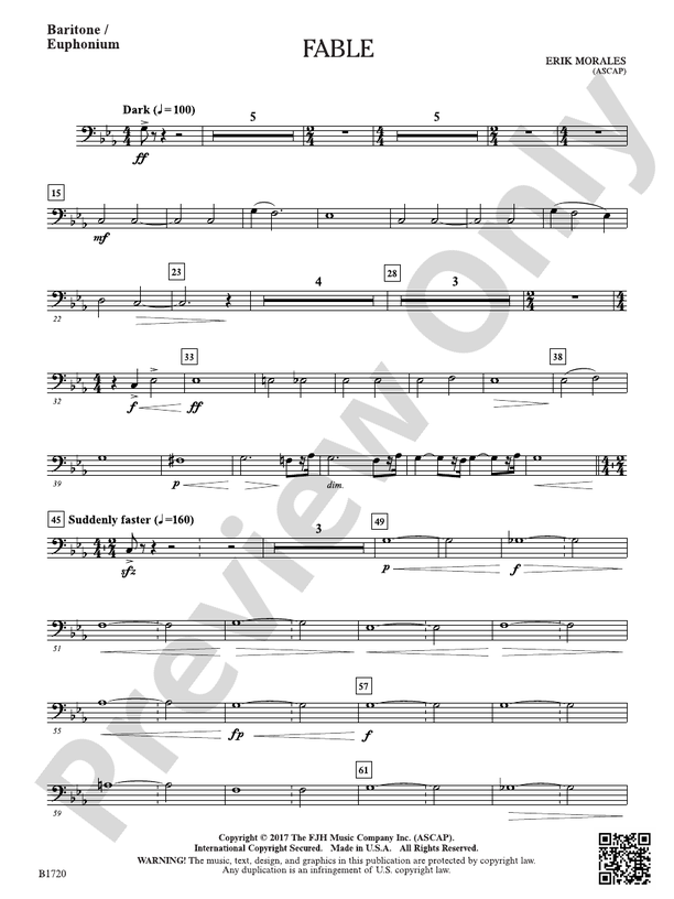 Fable: Baritone / Euphonium: Baritone / Euphonium Part: Erik Morales ...