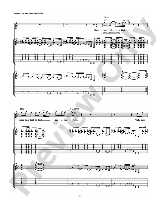 Too Many Hands: Guitar TAB: Eagles - Digital Sheet Music Download