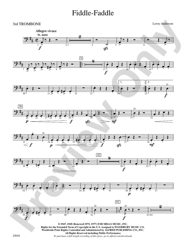 Fiddle-Faddle: 3rd Trombone: 3rd Trombone Part - Digital Sheet Music ...