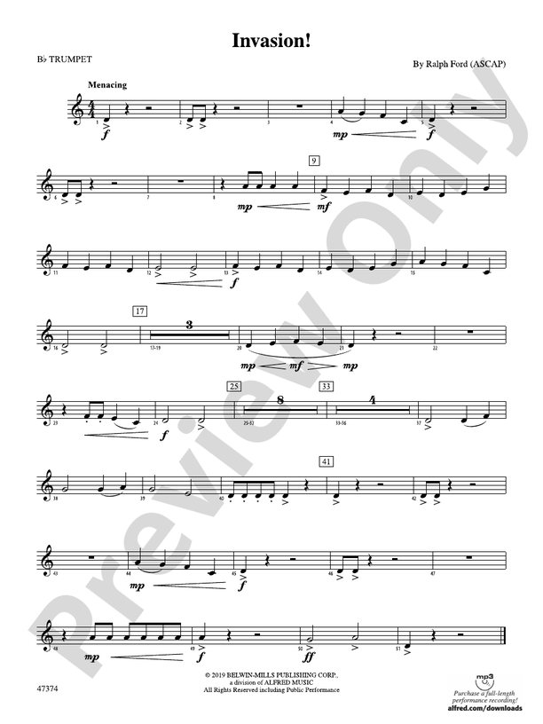 Invasion!: 1st B-flat Trumpet: 1st B-flat Trumpet Part - Digital Sheet ...