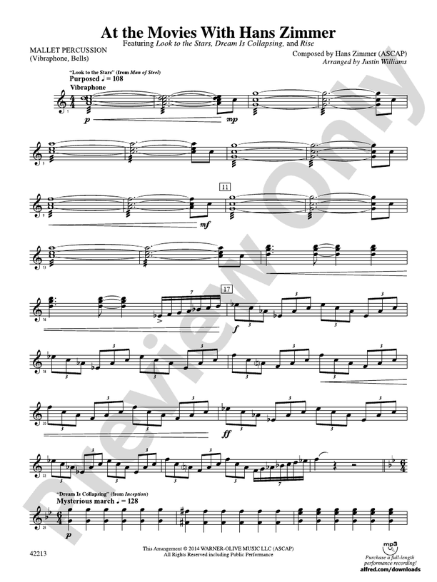 At the Movies with Hans Zimmer: Mallets: Mallets Part - Digital Sheet Music Download
