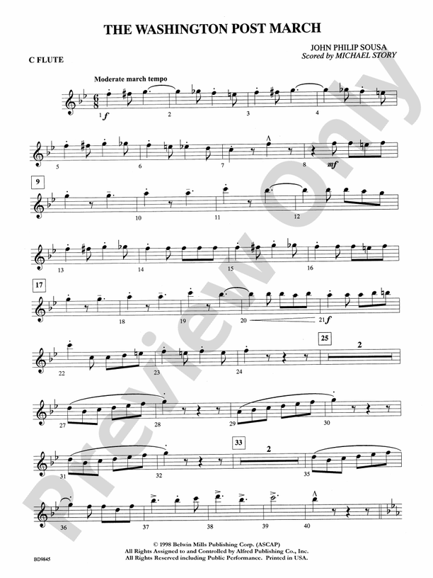 Washington Post: Flute: Flute Part - Digital Sheet Music Download