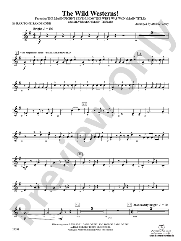 The Wild Westerns!: E-flat Baritone Saxophone: E-flat Baritone ...