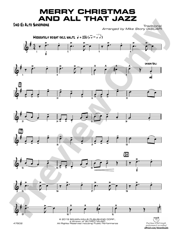 Merry Christmas and All That Jazz: 2nd E-flat Alto Saxophone: 2nd E-flat Alto Saxophone Part ...