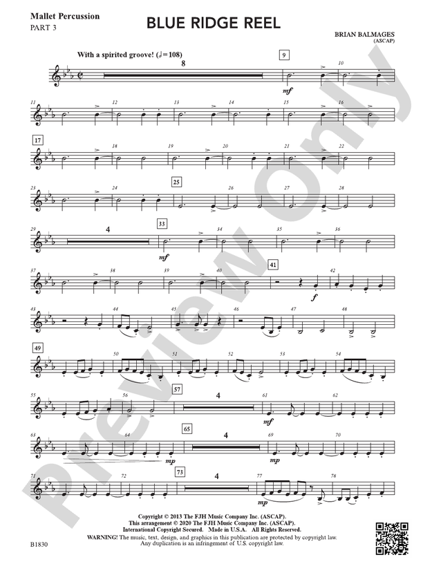 Blue Ridge Reel: Part 3 Mallet Percussion: Part 3 Mallet Percussion ...