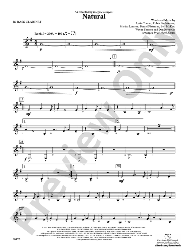 Natural: B-flat Bass Clarinet: B-flat Bass Clarinet Part - Digital ...