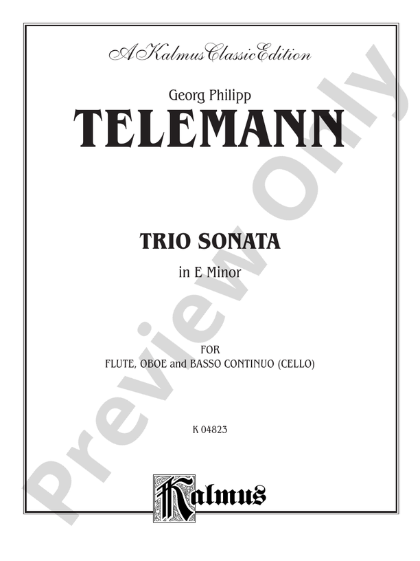 Telemann: Trio Sonata in E Minor: Trio Sonata in E Minor Part - Digital ...