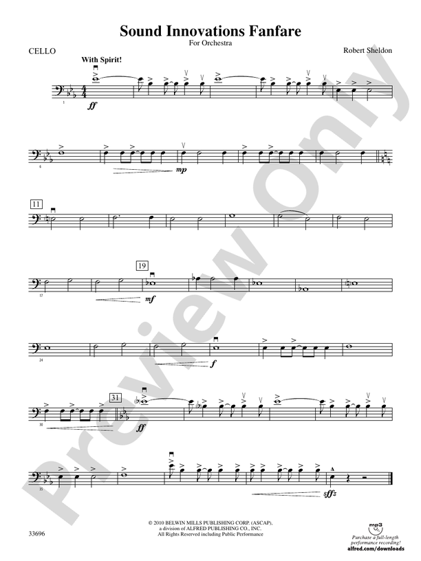 Sound Innovations Fanfare: Cello: Cello Part - Digital Sheet Music Download