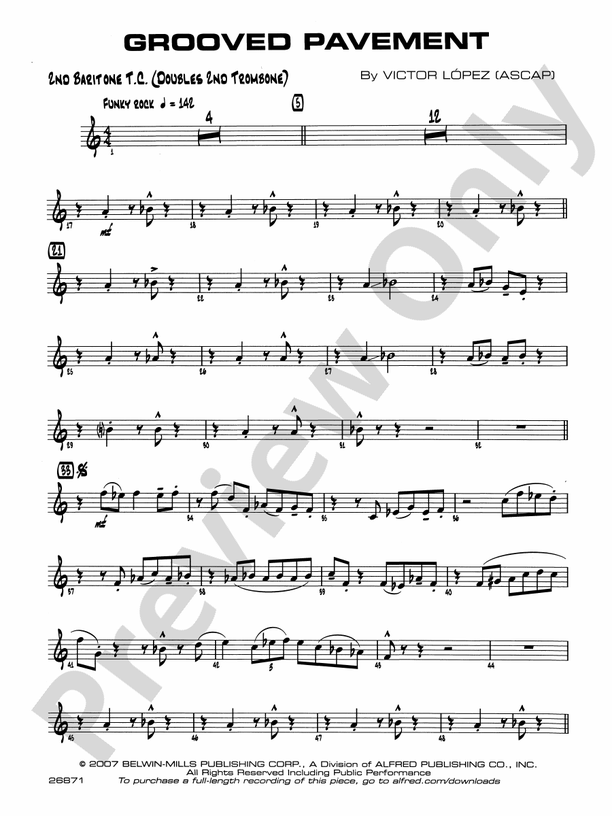 Grooved Pavement: 2nd Baritone T.C.: 2nd Baritone T.C. Part - Digital Sheet Music Download