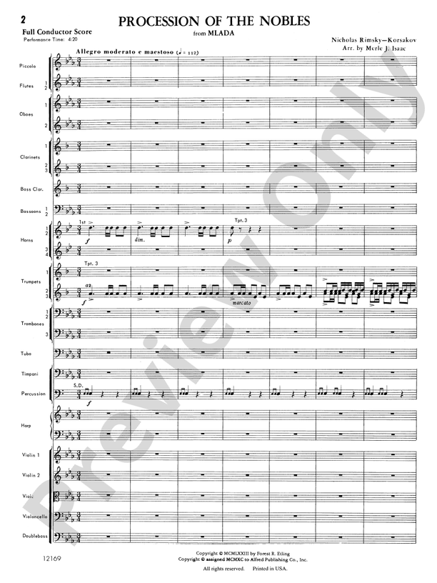 Procession of the Nobles: Score: Full Orchestra Score - Digital Sheet ...