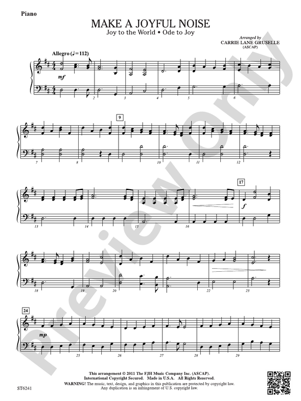 Make a Joyful Noise: Piano: Piano Part - Digital Sheet Music Download
