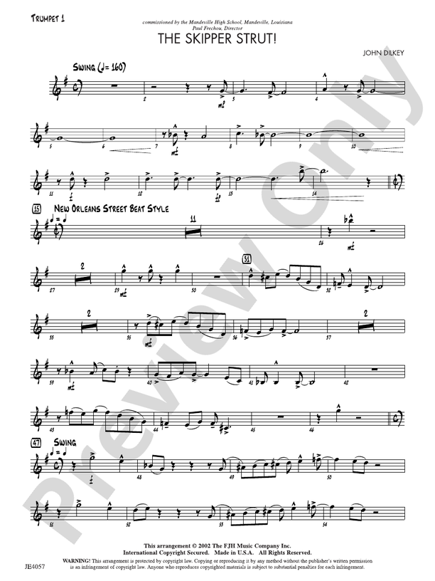 The Skipper Strut!: Trumpet 1: Trumpet 1 Part: John Dilkey - Digital ...