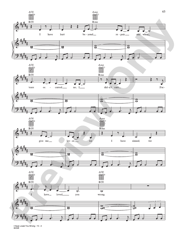 I Have Loved You Wrong: Piano/Vocal/Chords: Swell Season - Digital ...