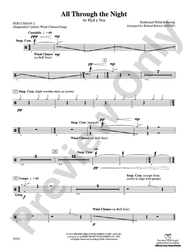 All Through the Night: 2nd Percussion: 2nd Percussion Part - Digital ...