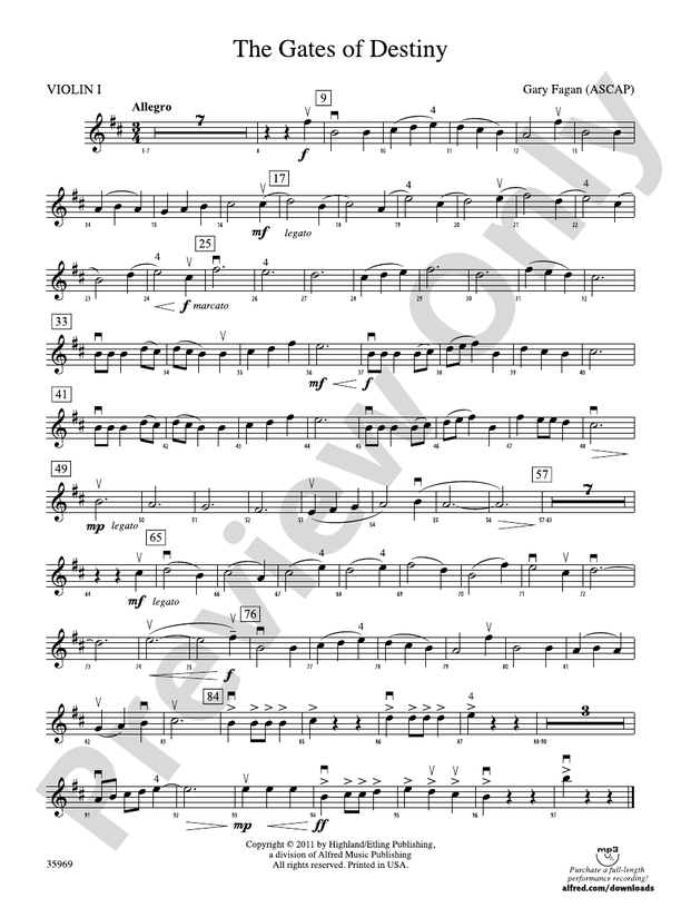 The Gates of Destiny: 1st Violin: 1st Violin Part - Digital Sheet Music ...