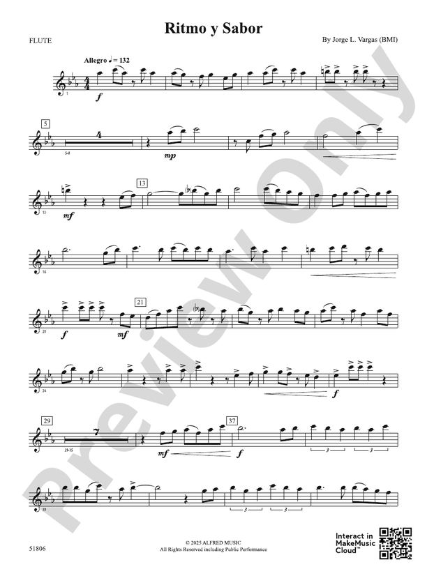 Ritmo y Sabor: Flute: Flute Part - Digital Sheet Music Download