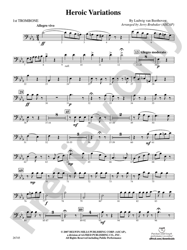 Heroic Variations: 1st Trombone: 1st Trombone Part - Digital Sheet ...