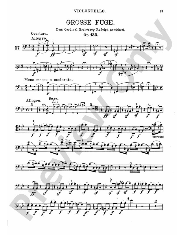 Beethoven: String Quartets, Volume III: String Quartet, Op. 133 (Cello) Part - Digital Sheet ...