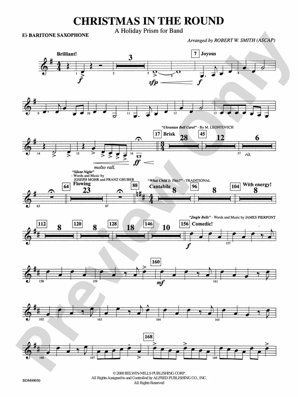 Christmas in the Round: E-flat Baritone Saxophone: E-flat Baritone Saxophone Part - Digital ...