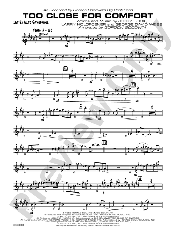 Too Close for Comfort: E-flat Alto Saxophone: E-flat Alto Saxophone ...
